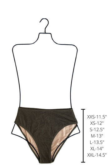 Brown Full Coverage High-Waisted Bikini Bottoms | Geode Swimwear