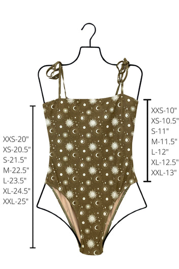 Sun and Moon Print Modest One-Piece Swimsuit | Geode Swimwear
