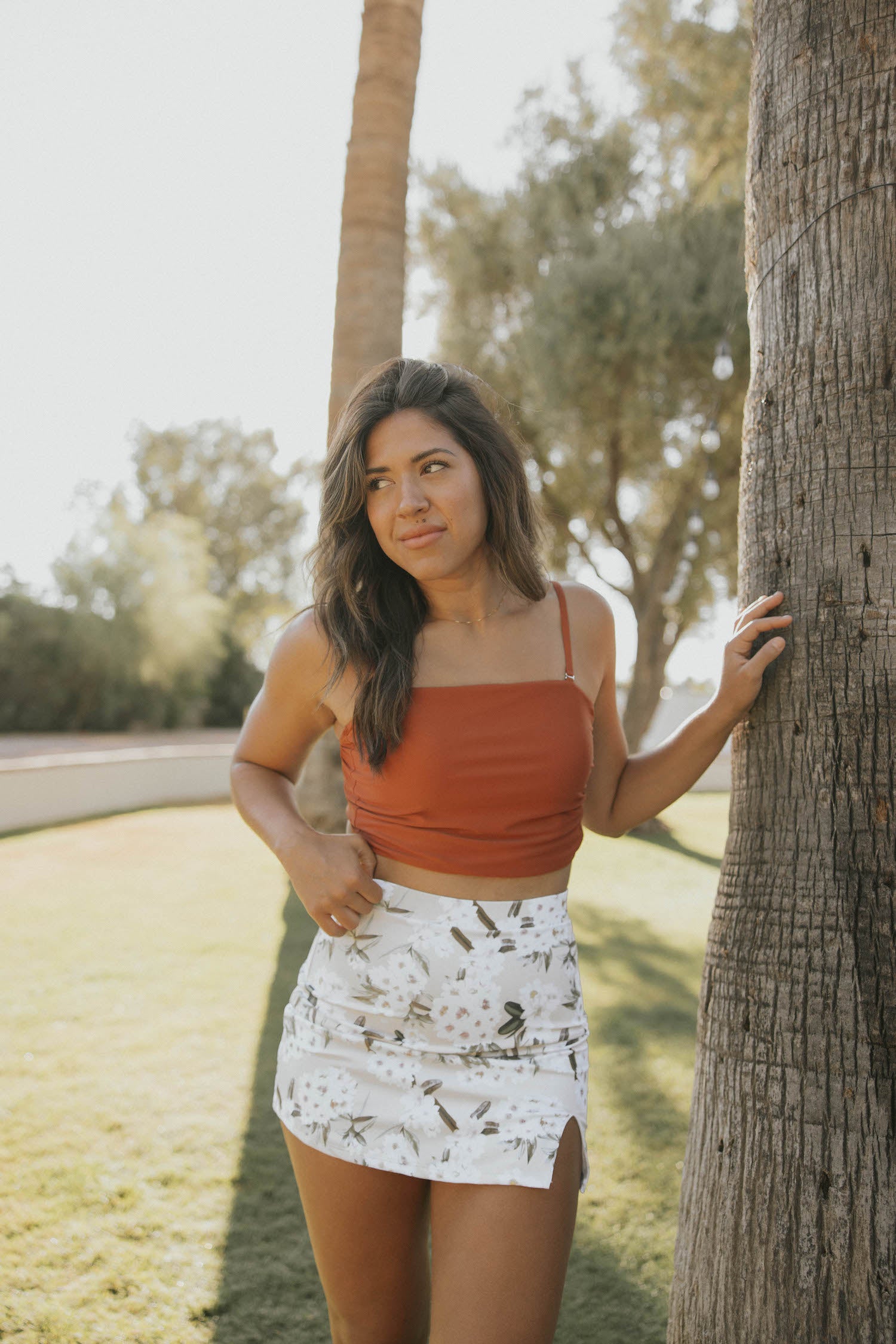 Rust Orange Modest Tankini Top | Geode Swimwear
